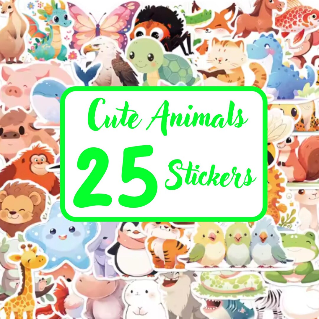 Mystery Sticker Pack 25psc Random Cute Animals Decorative Stickers Pack ...