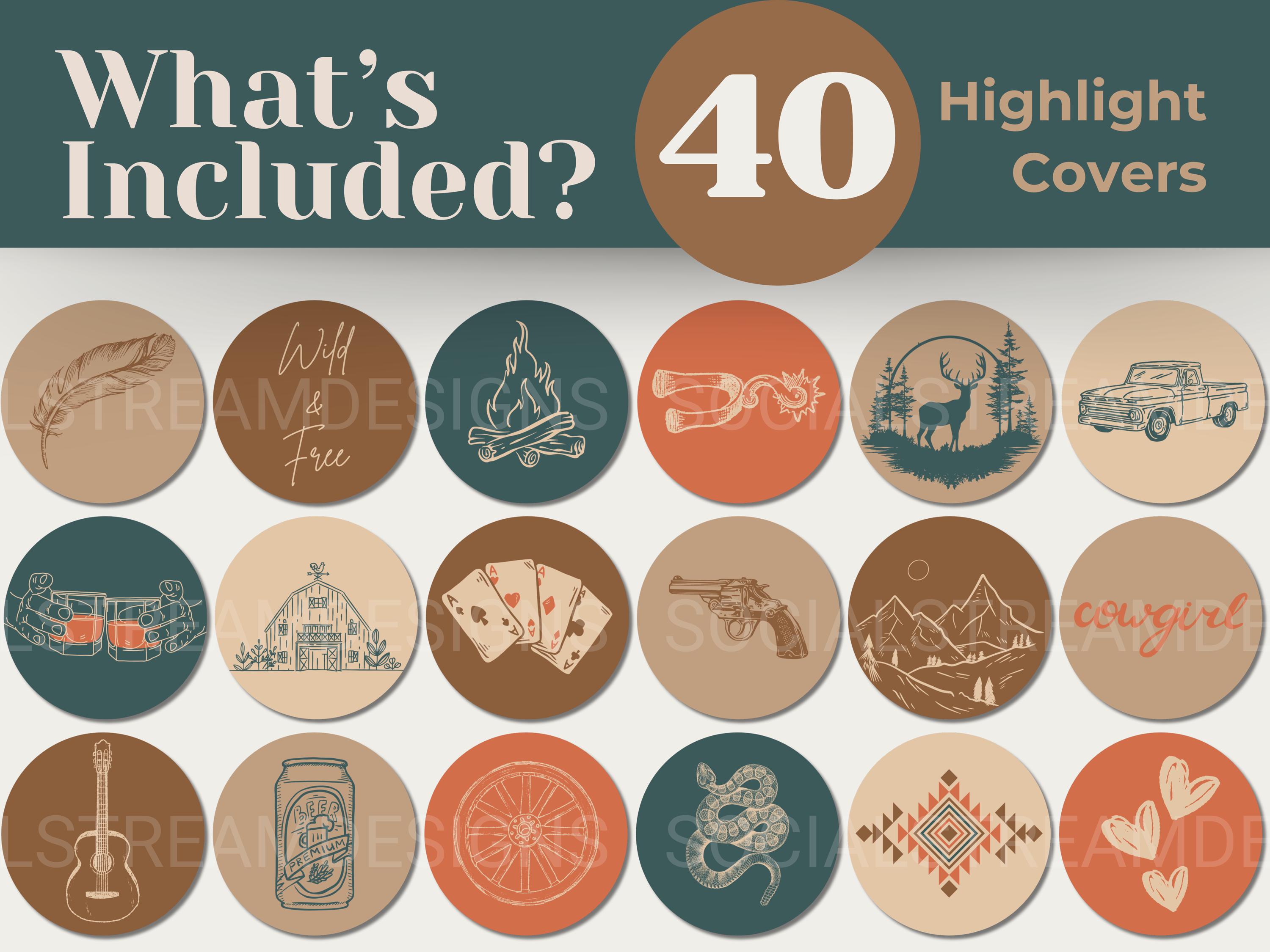 40 Western Social Media Highlight Covers | Aesthetic PNG Icons ...