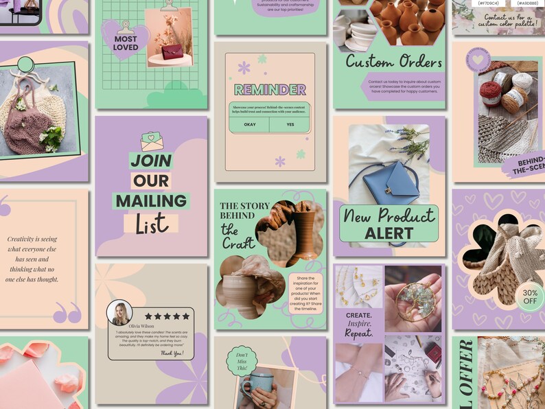 50 Product Seller Social Media Templates | Editable Templates for Etsy ...