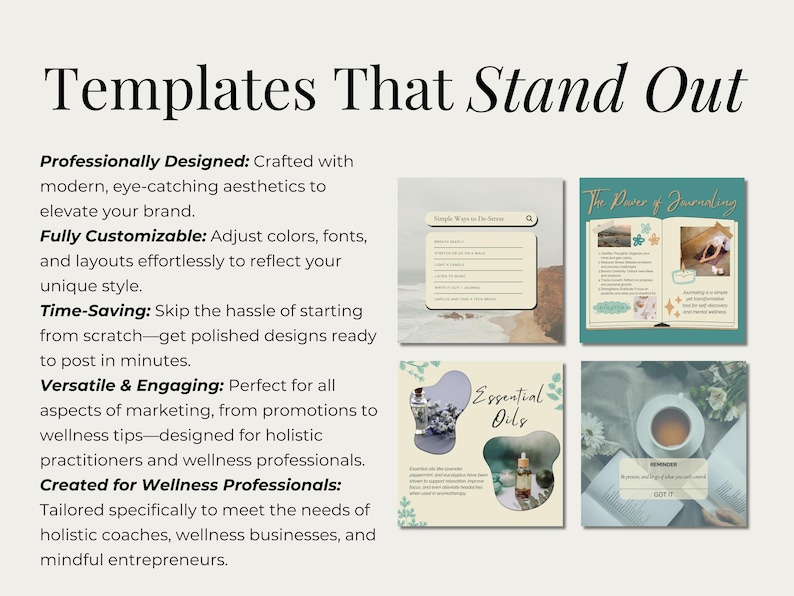 30 Wellness Social Media Templates | Editable Canva Templates for ...