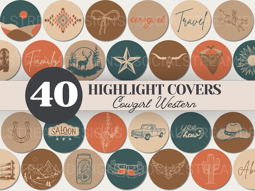 40 Western Social Media Highlight Covers | Aesthetic PNG Icons ...