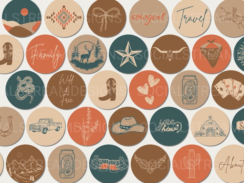 40 Western Social Media Highlight Covers | Aesthetic PNG Icons ...