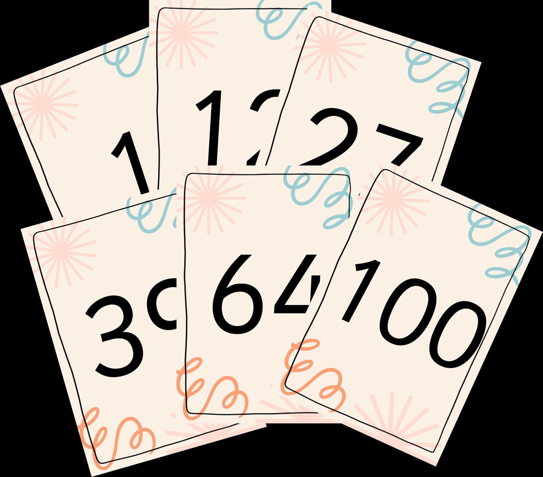Printable 1 to 100 Number Flashcards – Math Learning Tool - Etsy
