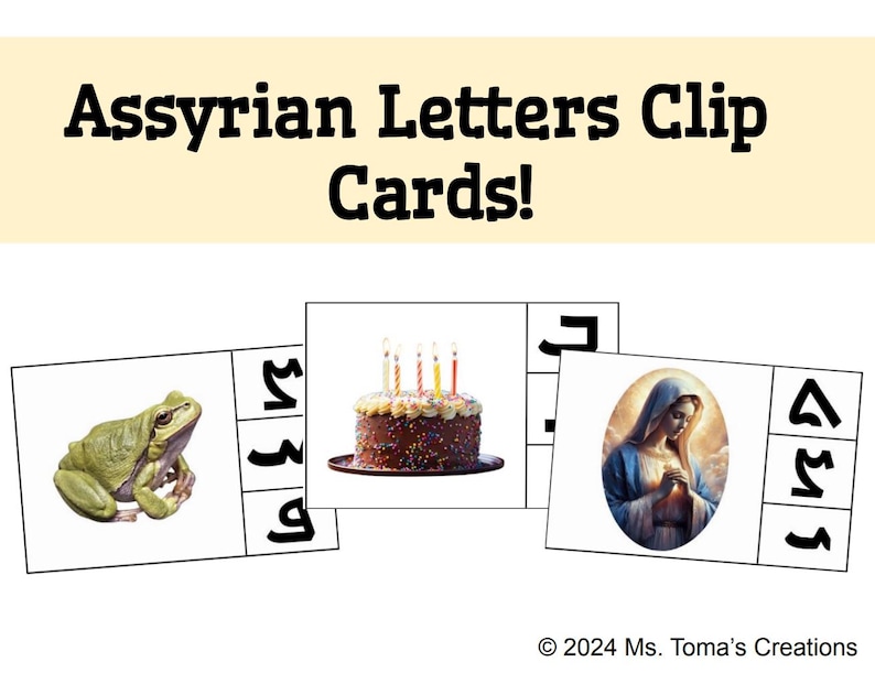 Assyrian Letters Clip Cards - Etsy