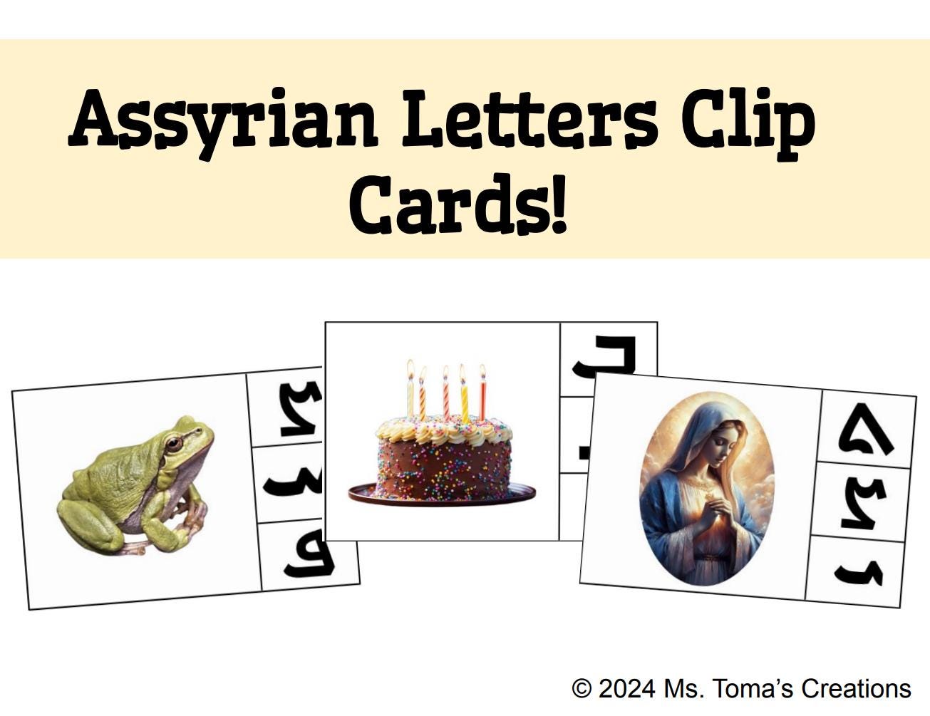 Assyrian Letters Clip Cards - Etsy