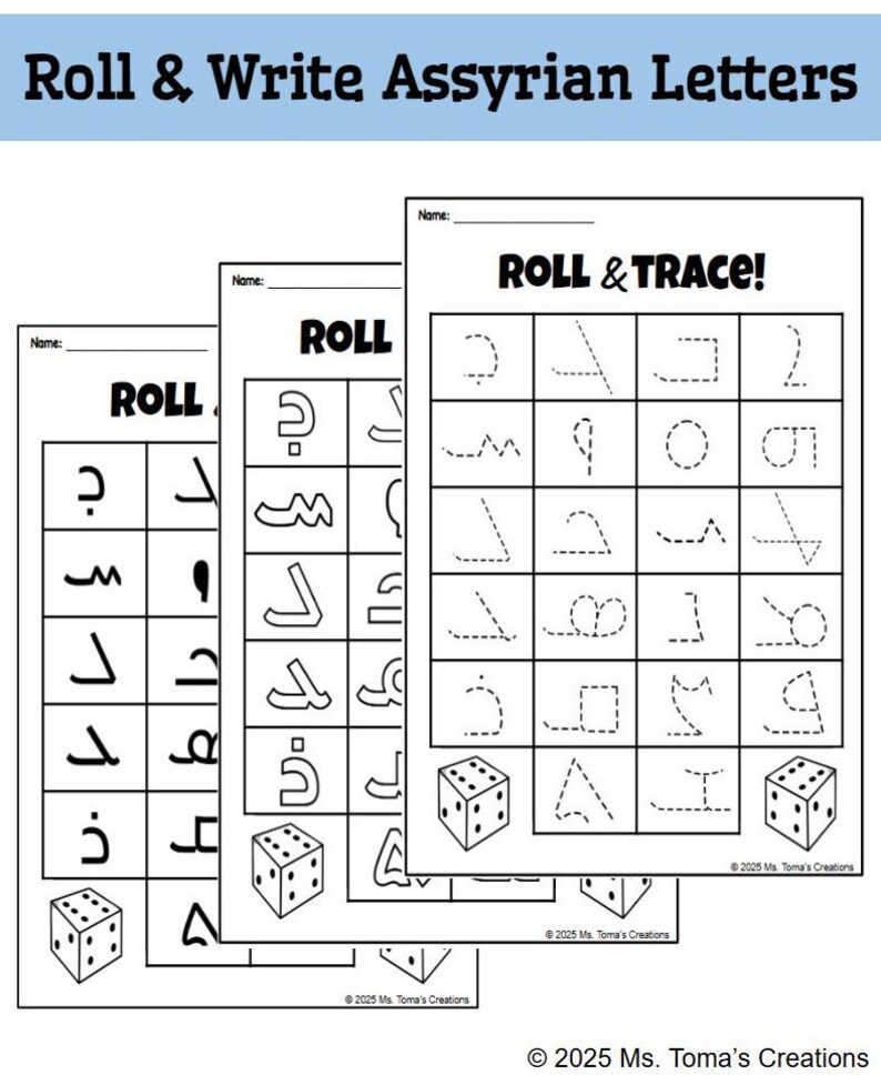 Roll and Write Assyrian Letters! - Etsy