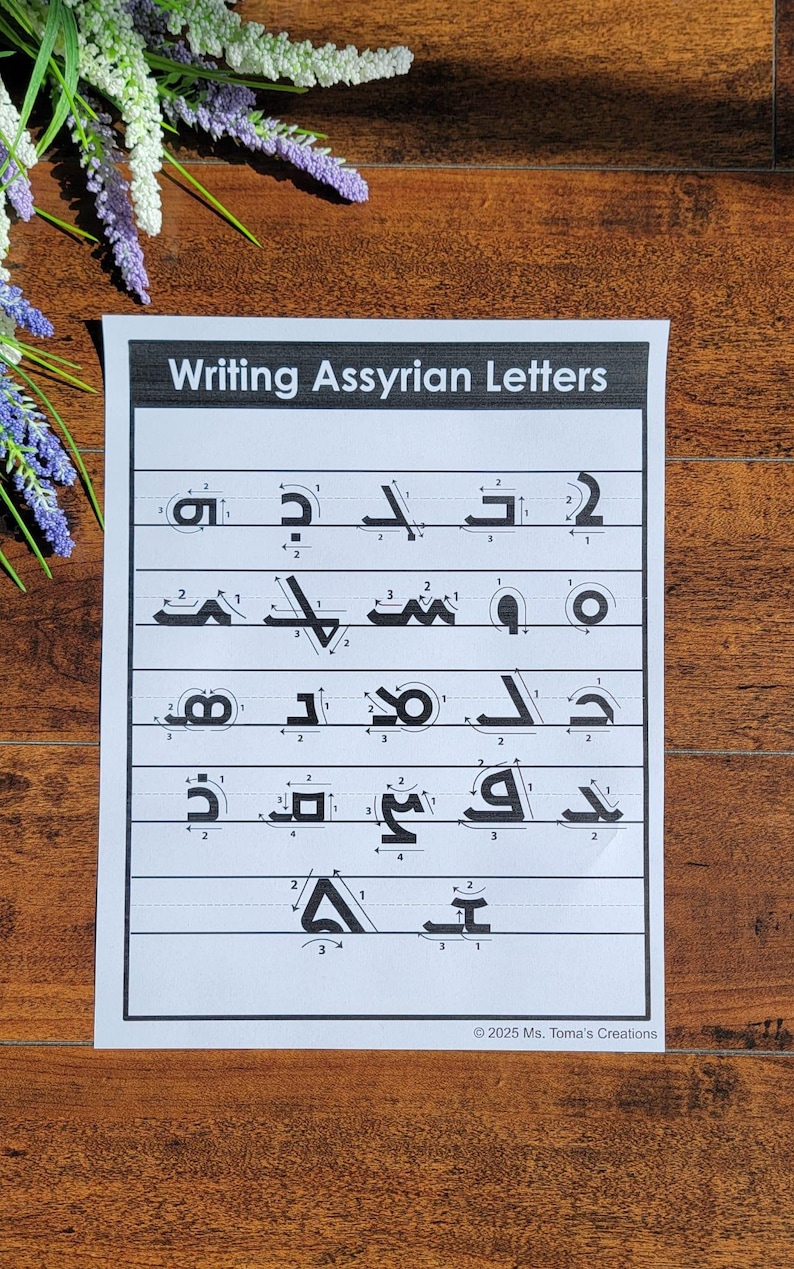 Assyrian Letters Formation Chart! - Etsy