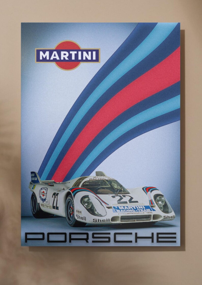 Porsche Martini Poster | Car Poster - Etsy