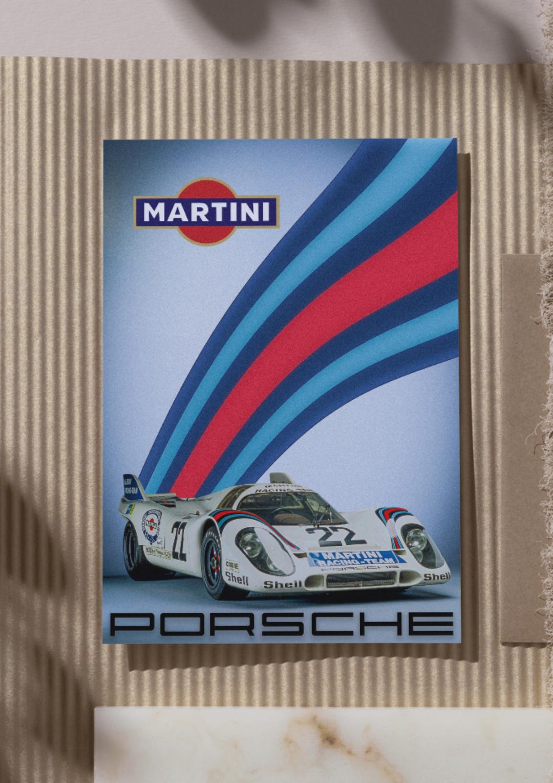 Porsche Martini Poster | Car Poster - Etsy
