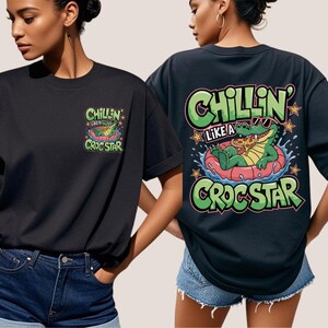 Chillin’ Like a Crocodile Star Png, Summer Clipart, Pool Party Png ...