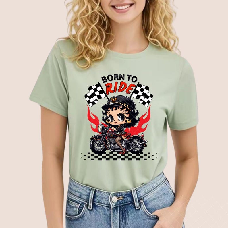 Born to Ride Png, Vintage Motorcycle Png, Cute Biker Girl Png, Bold ...