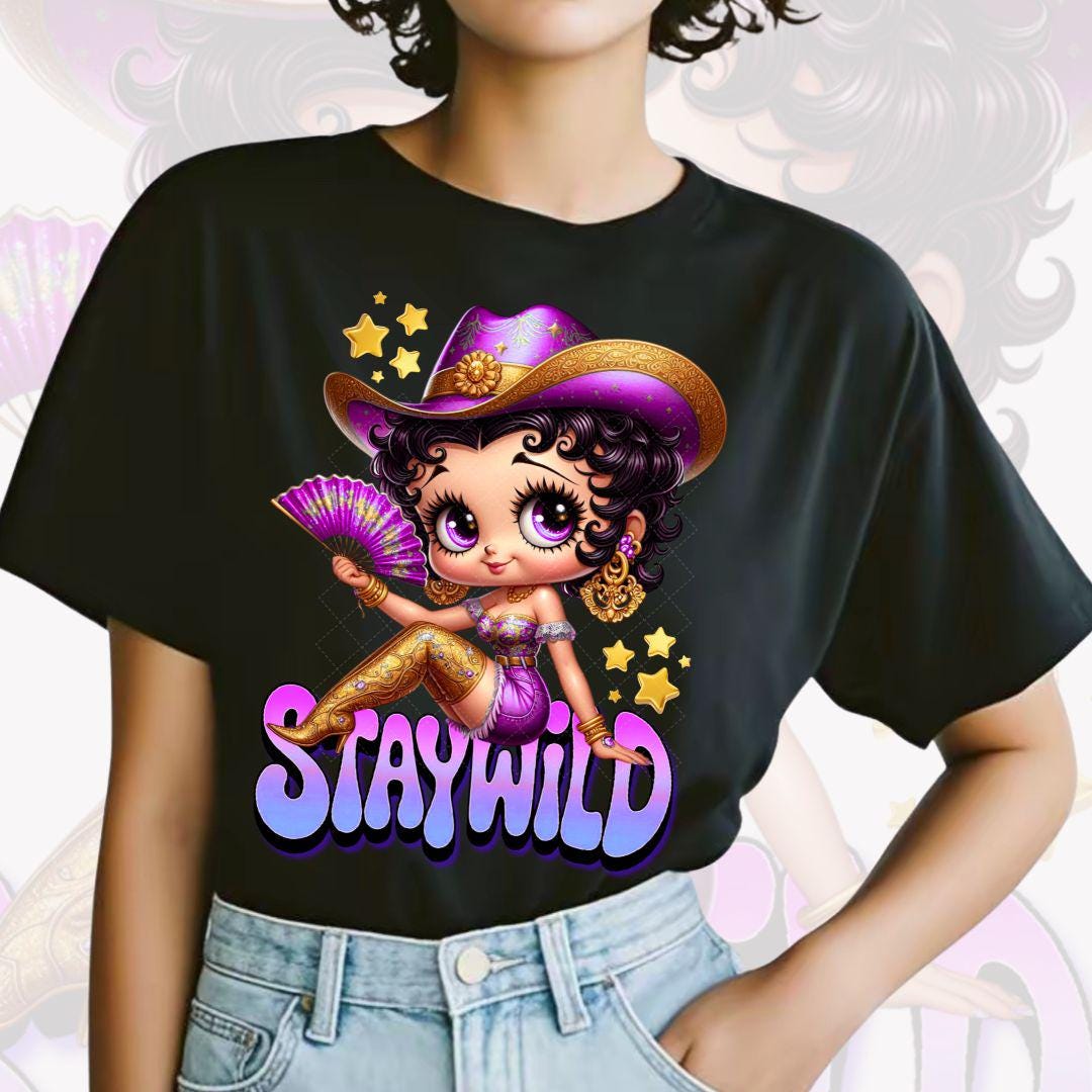 Stay Wild PNG , Cute Chibi Girl，cowgirl Clipart, Black Cowgirl Png ...