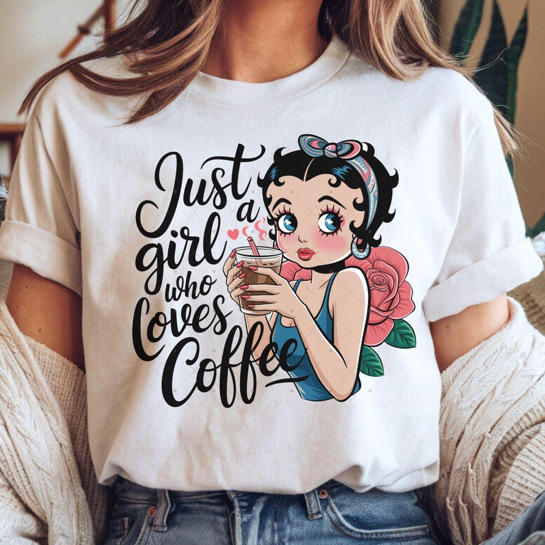 Just a Girl Who Likes Coffee PNG ，fashionable Coffee Lover ，trendy ...