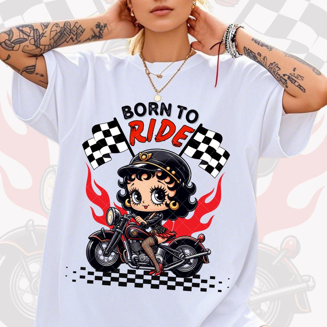 Born to Ride Png, Vintage Motorcycle Png, Cute Biker Girl Png, Bold ...