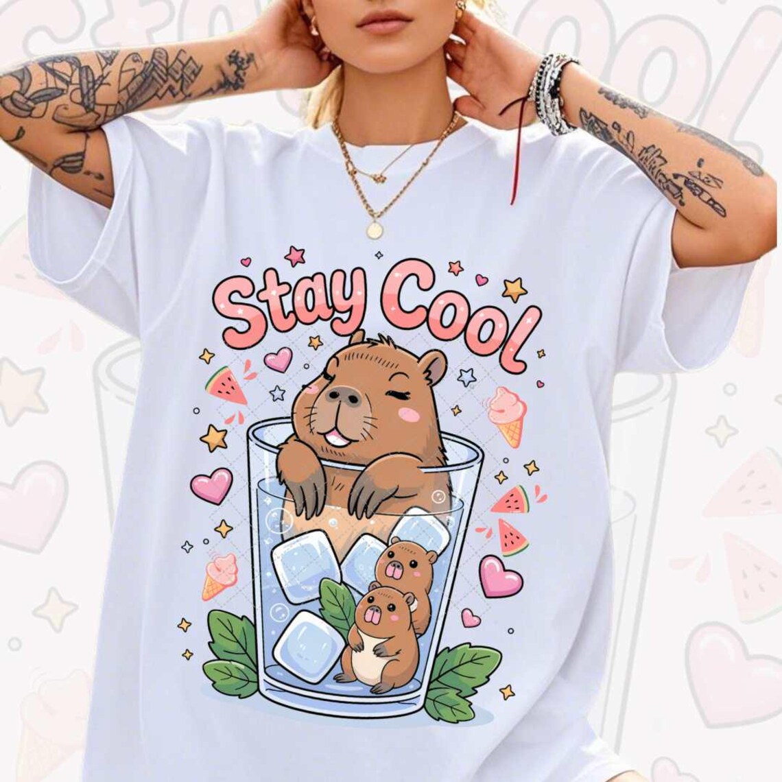 Stay Cool Png, Capybara Png, Summer Vibe ,hand Drawn Cartoon Art ...