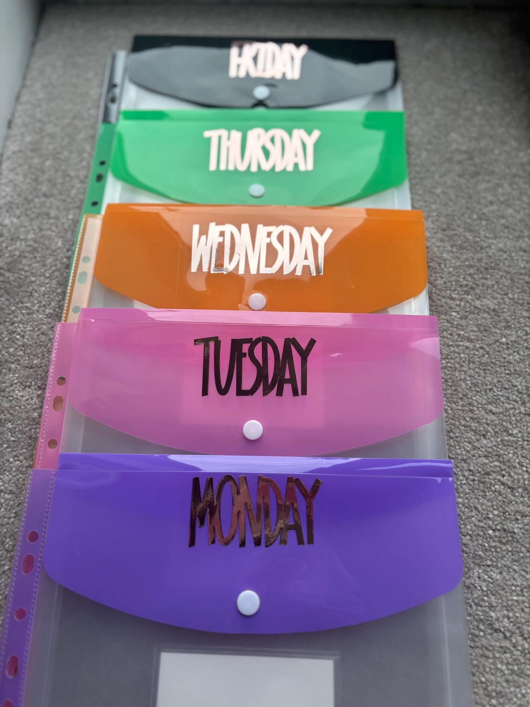 Days of the Week Wallets 5 Labelled Wallets Teacher Ring Binder - Etsy