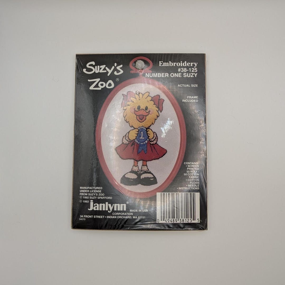 Vintage Suzys Zoo Number One Suzy Embroidery Kit With Frame 38-125 - Etsy