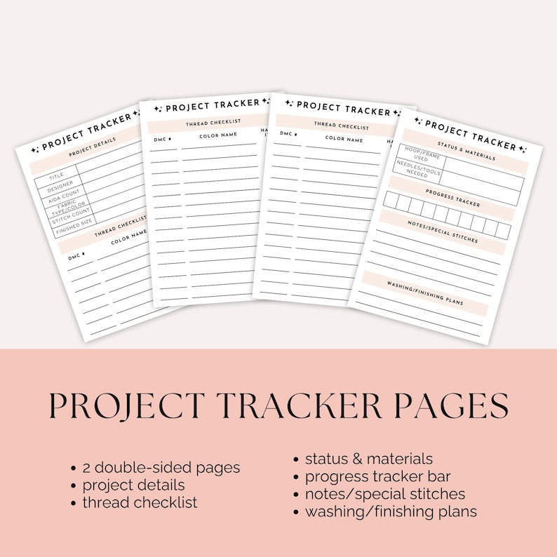Cross Stitch Thread Inventory & Project Tracker | A6 Laminated ...