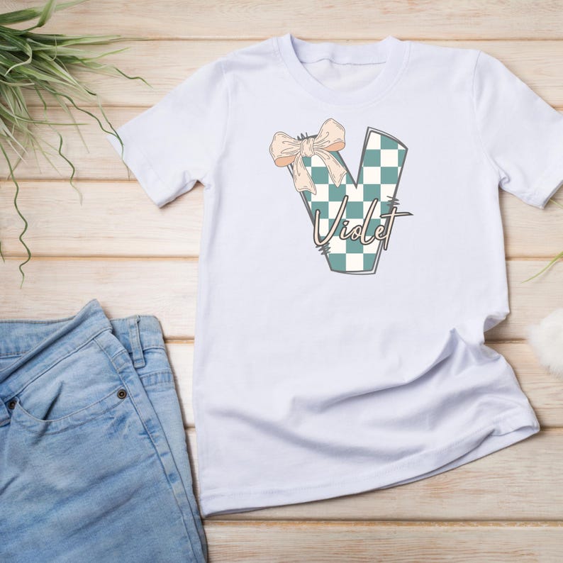 Teal Checkers and Bows Alphabet Pngs + Editable Name Template ...
