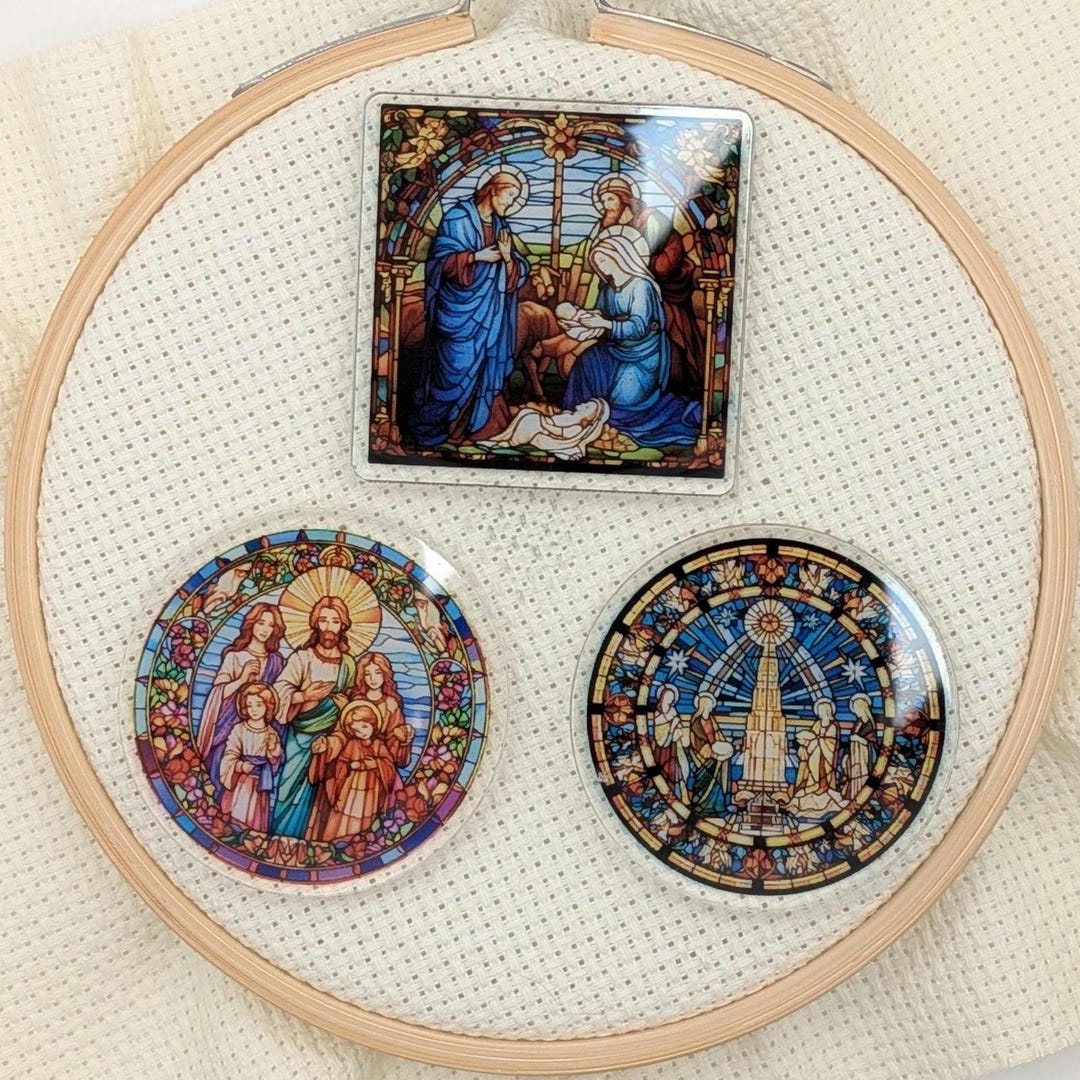 Inspirational Faux Stained Glass Acrylic Magnetic Needle Minder - Etsy