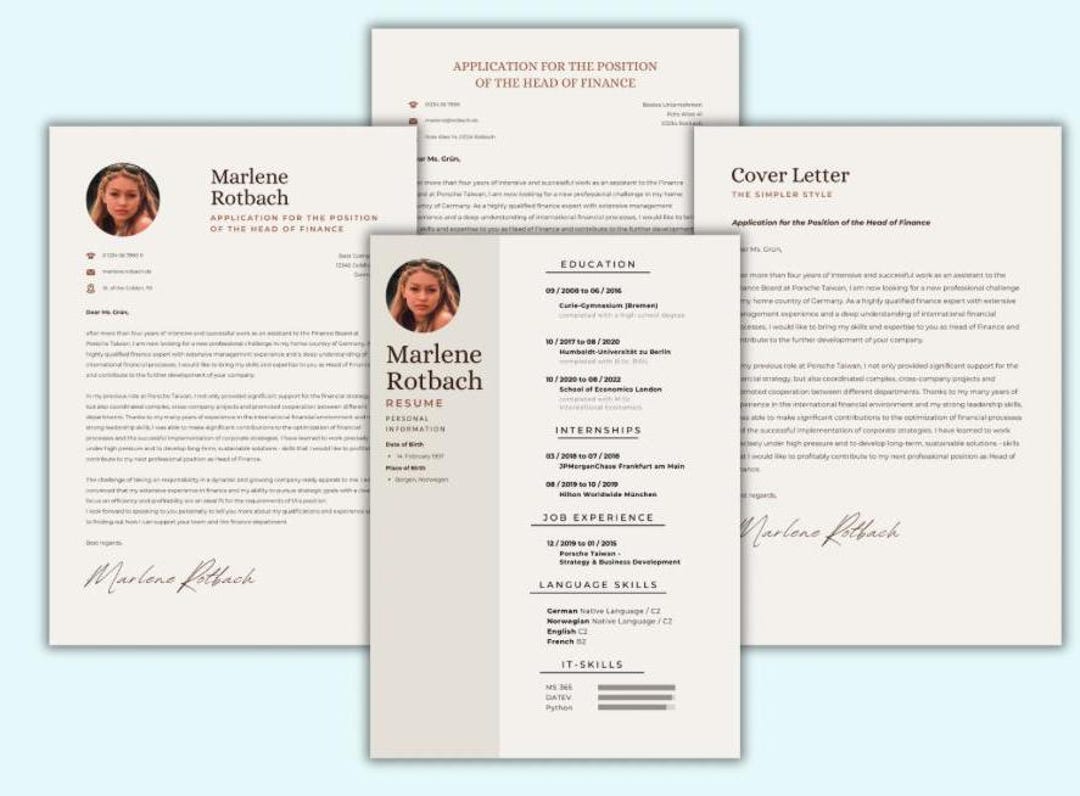 Canva Job Application Template (CV, Cover Letter) - Etsy