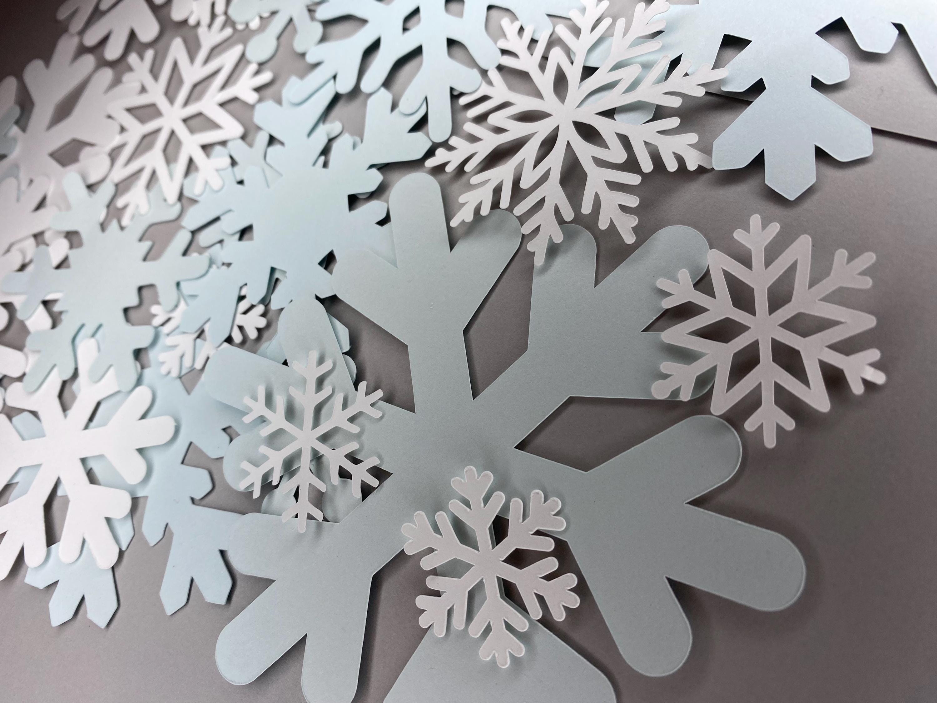 50 Blue & White Snowflake Die Cuts | Winter Crafts - Etsy