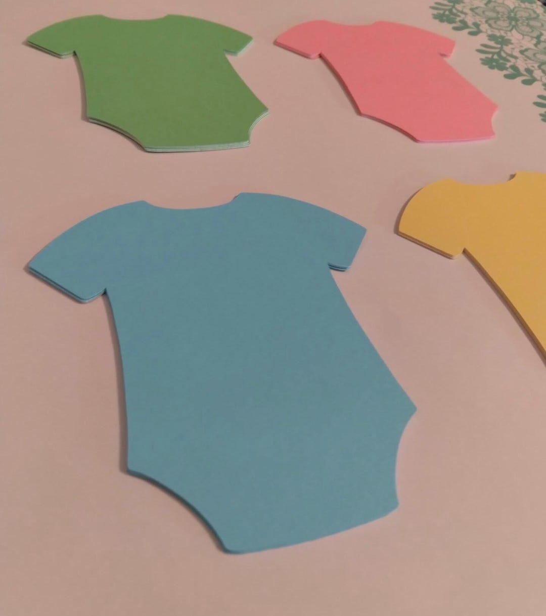 Baby One Piece Body Suit Cut Outs | Baby Shower | Thank You Cards ...