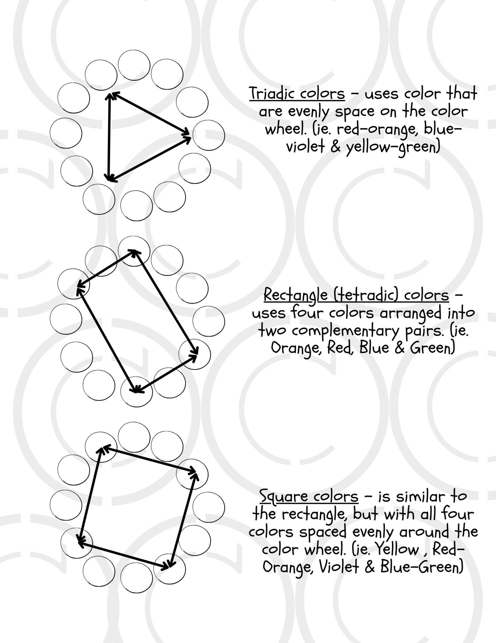 Color Theory Worksheet Bundle | Color Wheel, Art Education (digital ...