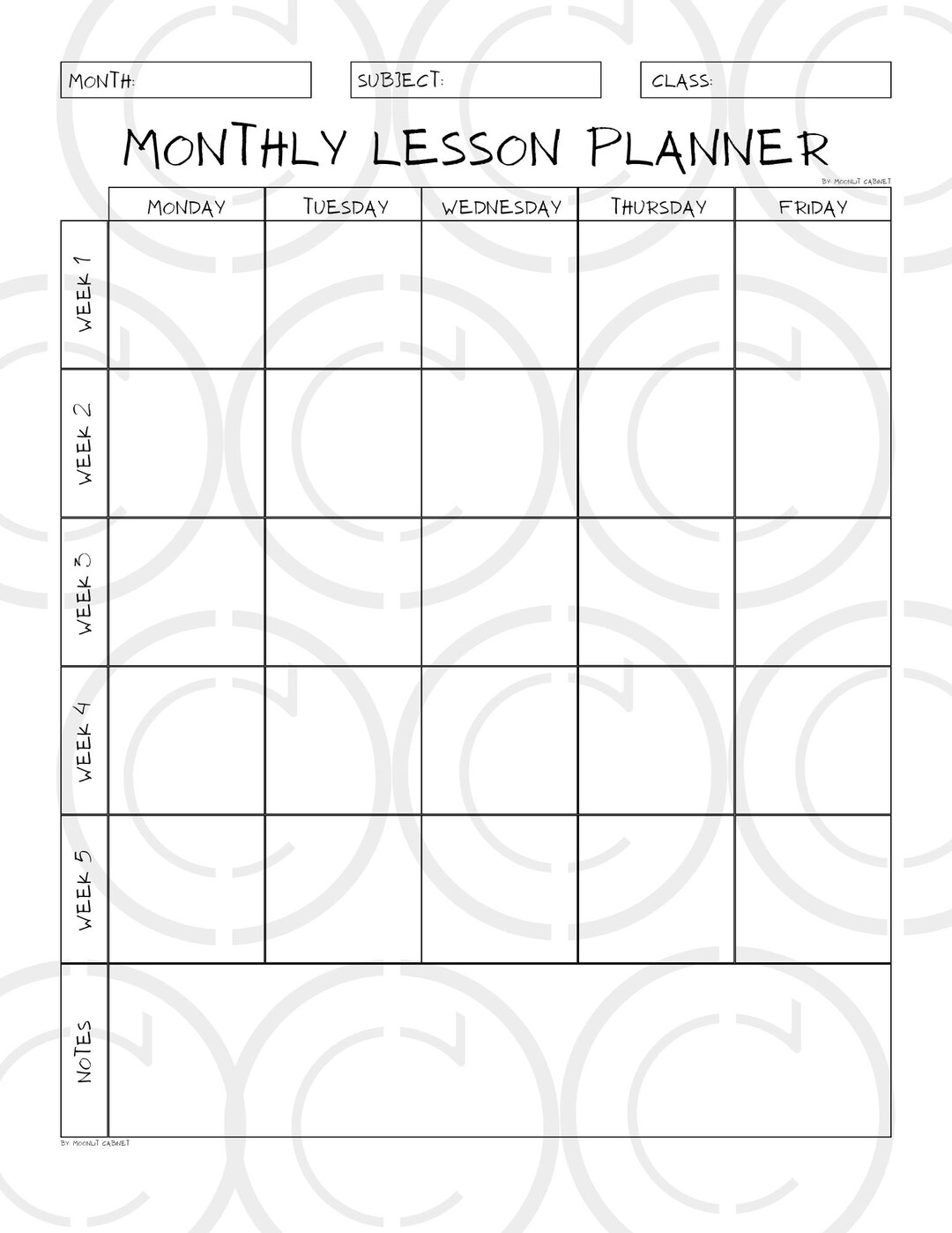 Minimalist Teacher Lesson Planner: Weekly & Monthly Planning (PDF) - Etsy