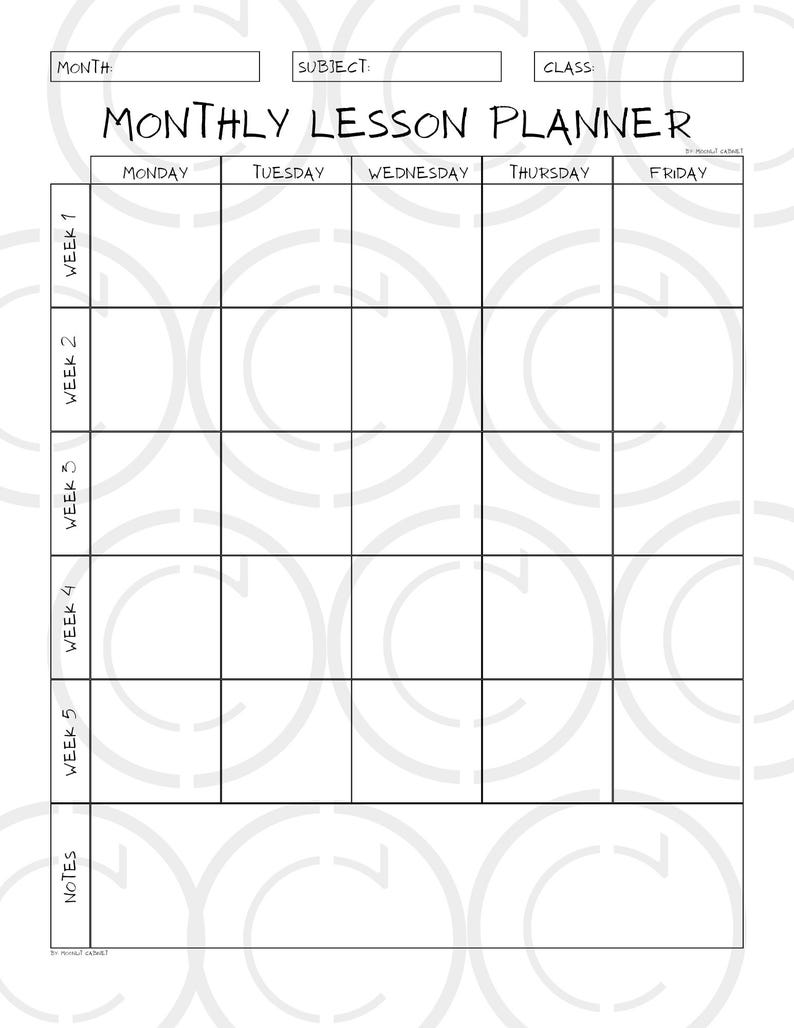 Minimalist Teacher Lesson Planner: Weekly & Monthly Planning (PDF) - Etsy