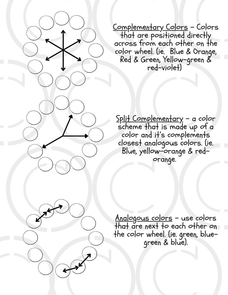 Blank Coloring Wheel Worksheet Art Class Digital Blank Color Theory ...