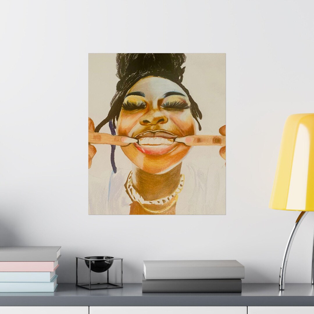 Matte Vertical Posters, Middle Finger Line Art Wall Print Poster, Woman ...