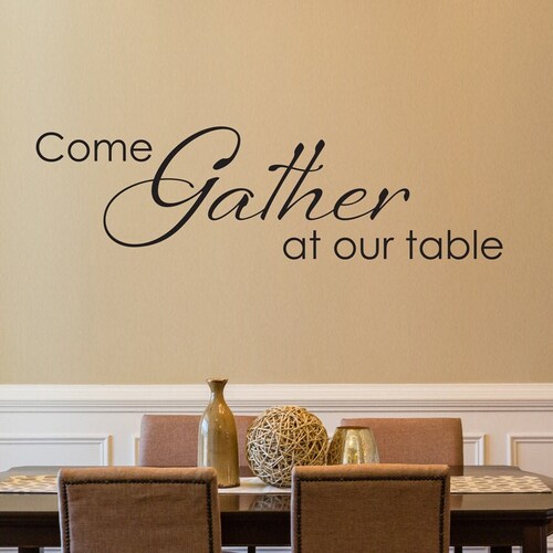 Come Gather at Our Table Decal With Scroll Design Dining - Etsy