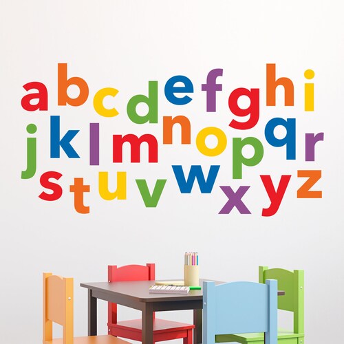 Alphabet Decal Lowercase Letter Wall Stickers Children - Etsy