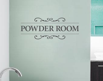 Powder Room Door Decal, Powder Room Decor, Vinyl Sticker for Bathroom ...