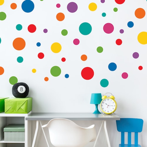 Pastel Rainbow Polka Dot Wall Decal Set Set of 67 Polka Dots - Etsy
