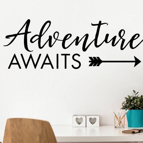 Adventure Awaits Wall Decal Adventure Wall Quote Kid's - Etsy