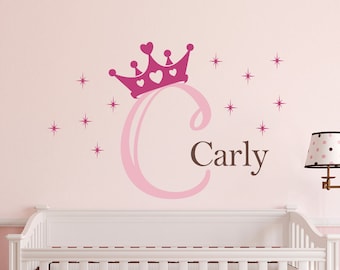 Personalized Princess Name Wall Decal Custom Name Princess Wall Sticker ...