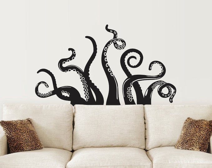 Octopus Wall Decal Large- Animal Art, Tentacles, Octopus Wall Art ...