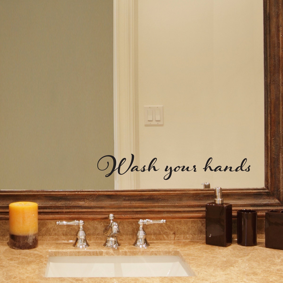 Wash Your Hands Decal Bathroom Sticker Mirror Decal - Etsy