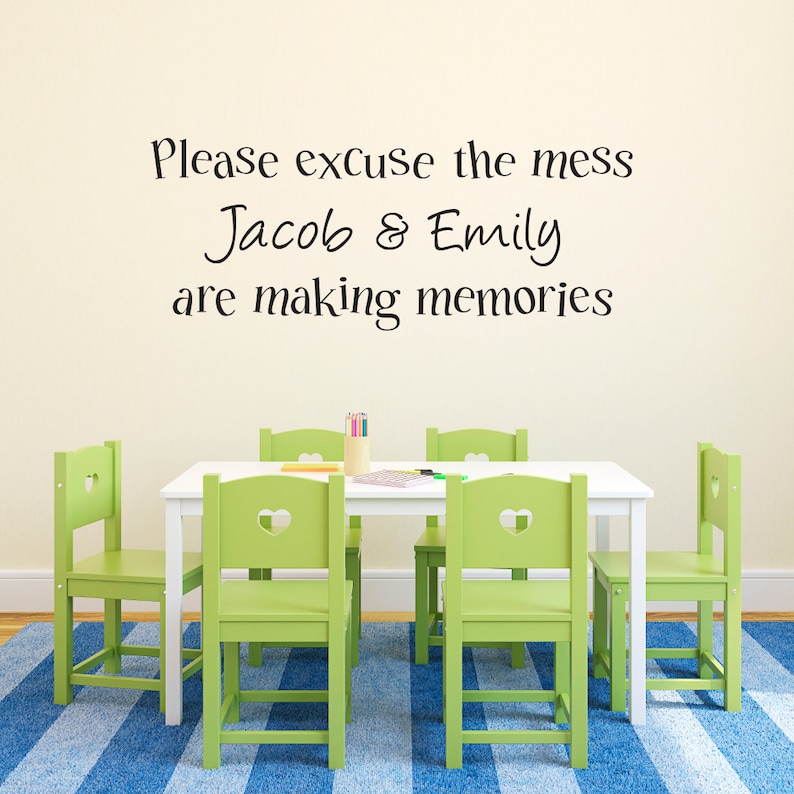 Please Excuse the Mess Wall Decal Personalized Decal | Etsy