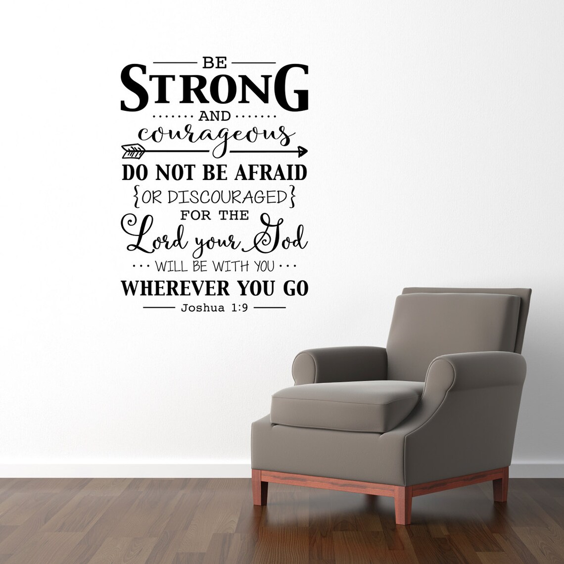 Be Strong and Courageous Wall Decal Quote | Bible Verse Christian Decor ...