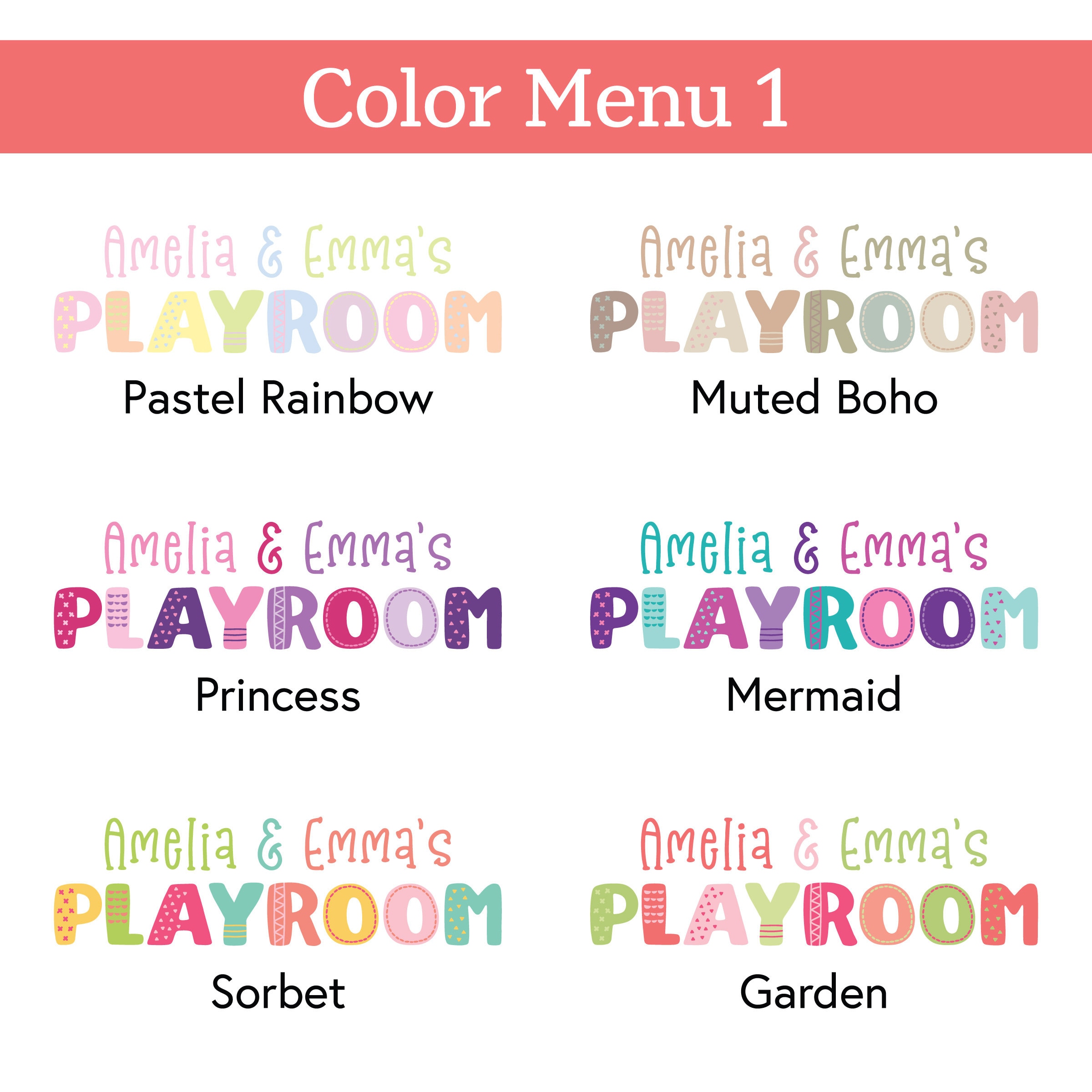 Playroom Vinyl Decal With Personalized Names Children - Etsy