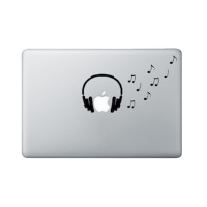 Headphones MacBook Decal - Music Notes Laptop Decal - Music Decal - Etsy