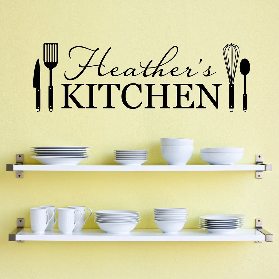Personalized Name Kitchen Wall Decal Kitchen Utensils Vinyl - Etsy