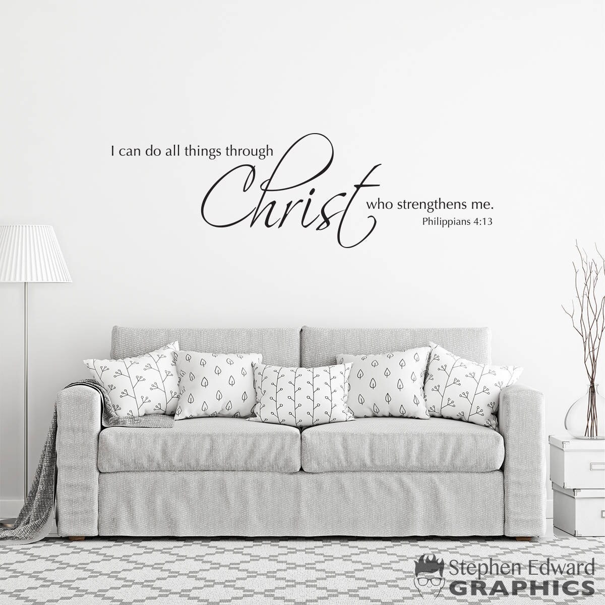 I Can Do All Things Through Christ Wall Decal Christian Bible Verse Wall Art Vinyl Philippians 4 13 Etsy