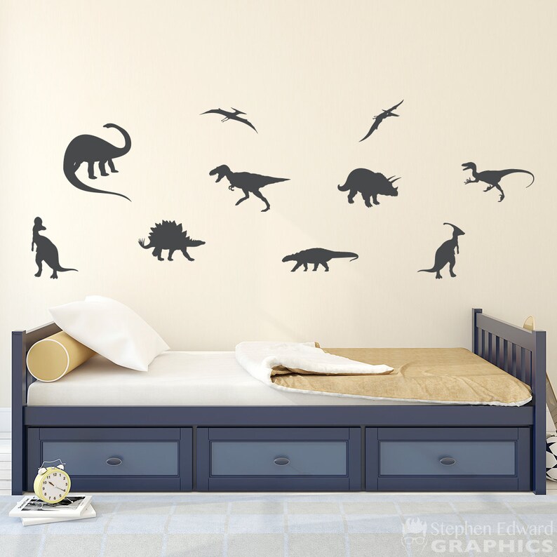 Dinosaur Wall Decal Set of 10 Dinosaur Bedroom Decor Boy - Etsy