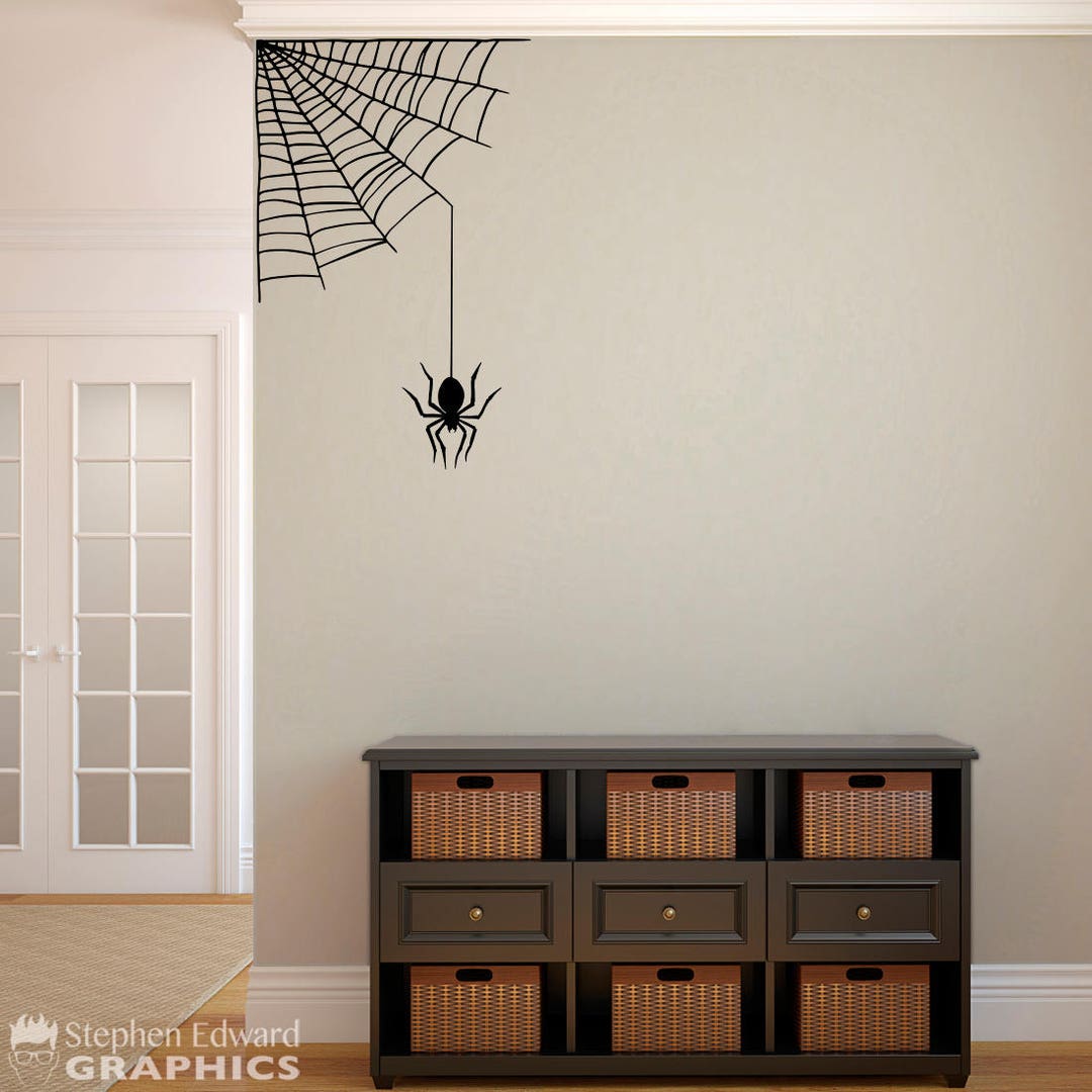Spiderweb Decal | Halloween Decor | Spider Wall Art - Etsy