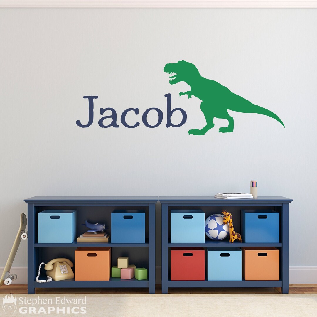 T Rex Decal With Personalized Name | Tyrannosaurus Rex | Dinosaur ...