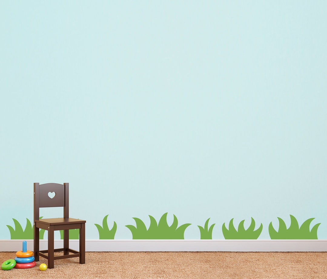 Grass Decal Set | Nature Decor for Kids Bedroom | Set of 7 Grass ...